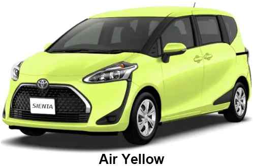 New Toyota Sienta Body colors, Full variation of exterior colours selection