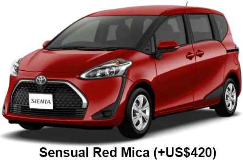 New Toyota Sienta Body colors, Full variation of exterior colours selection