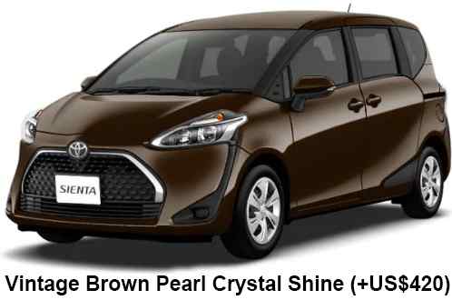 New Toyota Sienta Body colors, Full variation of exterior colours selection